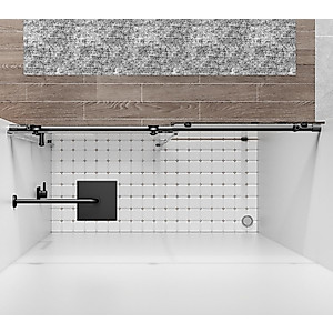 Elegant Kitchen and Bath SD101-6076MBK Frameless Shower Door 60 x 76 Matte Black