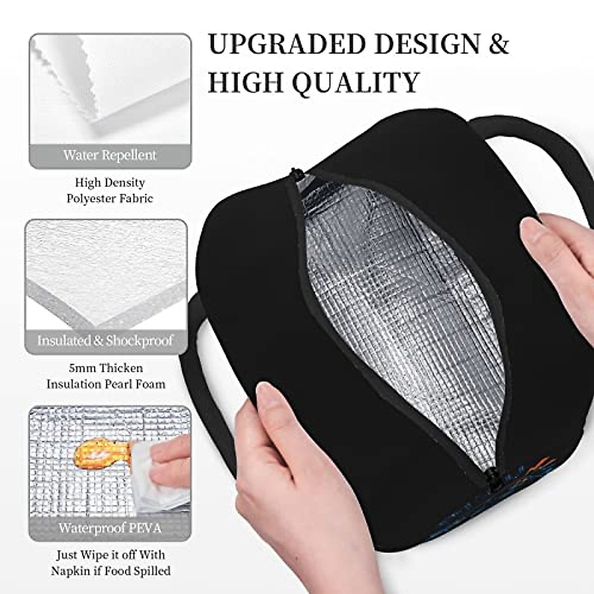 Aeoiba Video Game Weapon Gamer Insulated Lunch Box Play Gaming Tote Bag Handbag lunchbox Food Container Gourmet Tote Cooler Warm Pouch for Beach School work Office