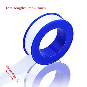 SKPPC Adhesive Tape 30 Pieces, 1/2 Inch Teflon Tape for Plumbing, Waterproof Seal Tape for Thread Pipe, Air Head, 0.5 x 394 Inch, White