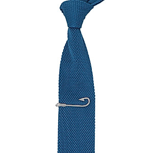 MENDEPOT Fishing Hook Tie Clip Rhodium Plated Nolvety Fishhook Tie Clip With Box