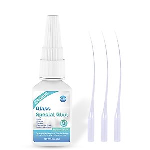 Viomis Glass Glue, 30g, Instant Strong Bond for Glass, Acrylic, Waterproof, Dries Clear, Quick Curing, Ideal for Craft, Jewelry, Rhinestone, Crystal, Mirror, Glasses
