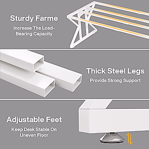 Tribesigns 78.7 Inches Long Computer Desk, Two Person Desk Large Executive Office Desk, Double Desk Study Writing Table for Home Office (Brown/White)