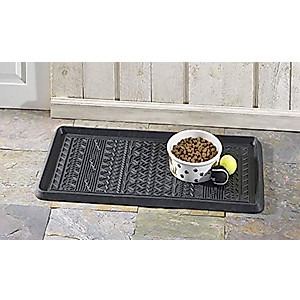 HF by LT Boho Rubber Boot, 32 x 16 inches, One-Piece Seamless Construction, Durable Vulcanized Rubber, Year Round Use Indoors or Outdoors, Black