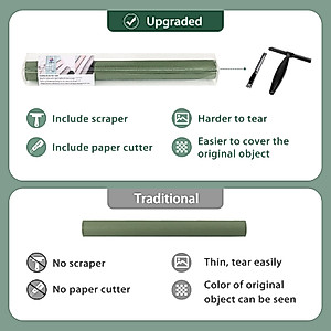 Abyssaly Green Wallpaper Peel and Stick 118"X17.7" Green Contact Paper for Cabinets and Drawers Removable Self Adhesive Thicken Wallpaper Covering for Bedroom with Scraper, Paper Cutter