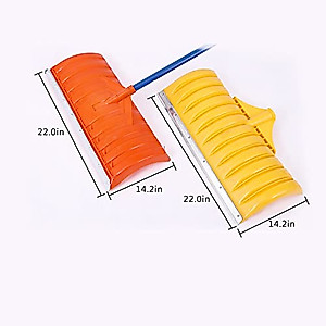 Snow Shovel for Driveway, Snow Shovels for Snow Removal, 22.0*14.2in Plastic Shovel Head, Agricultural Tools, Snow Shovel Push Snowboard Car Emergency Camping Home Garage Garden (Color:Orange)