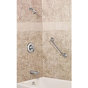 Moen Eva Brushed Nickel Posi-Temp Single-Handle Tub and Shower Trim Kit with Shower Head, Shower Arm, Tub Spout, and Lever Handle, (Valve Required), T2133BN