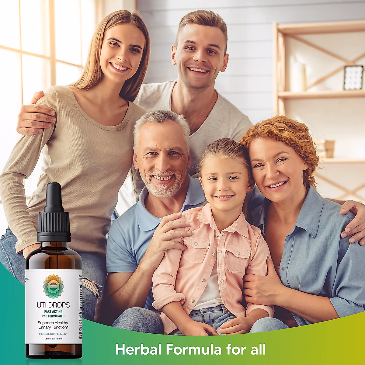 Natural UTI E-Drops – Fast-Acting Herbal Formula for Support of Bladder, Kidney & Urinary Tract Health for Women & Men