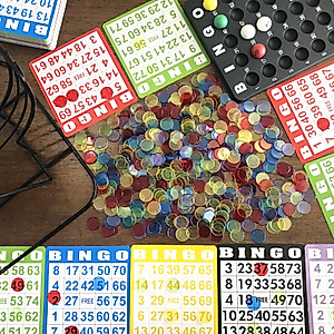 Yuanhe 500 Pieces of 3/4 inch Transparent Bingo Counting Chips for Bingo Game Party, Classroom, Game Night, Bingo Hall-Mixed Color