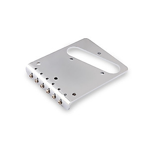 Metallor Guitar Bridge Vintage Style Top Loader Bridge 6 Saddles Compatible with Tele Telecaster Style Electric Guitar Parts Replacement Chrome.