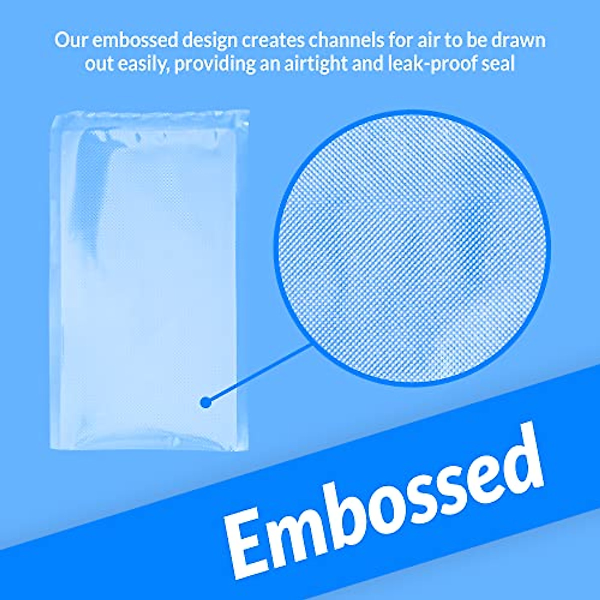 Reli. Vacuum Sealer Bags 6x10 in. | 100 Bags | Pre-Cut Embossed Vacuum Bags for Food | BPA Free | Vacuum Seal Bags for Sous Vide, Food Freezer Storage/Food Prep | Pint Size, Clear