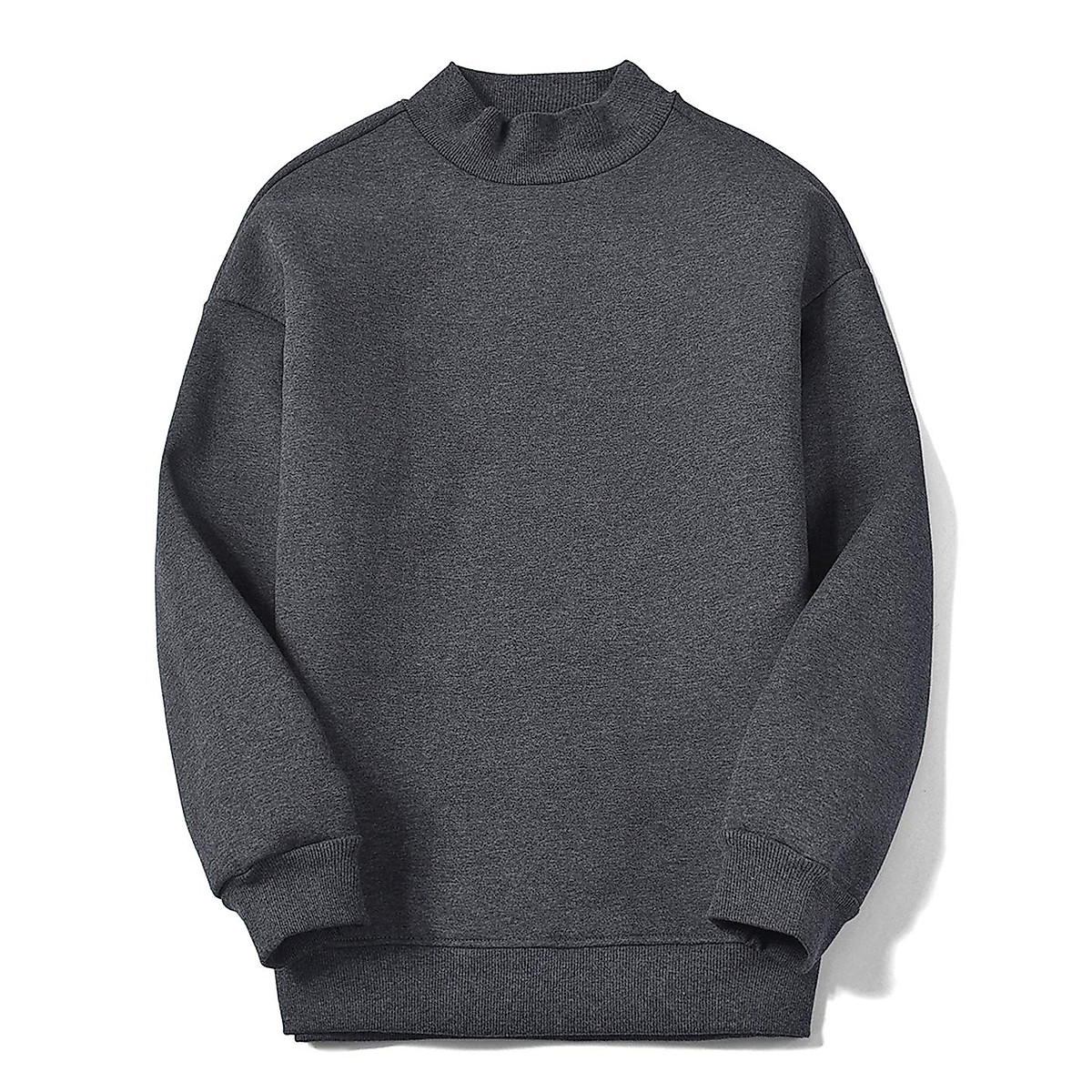 Gihuo Women's Fleece Sherpa Lined Crewneck Pullover Sweatshirt(03DarkGrey-M)