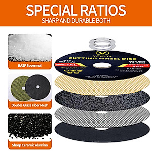 Vevitts 100 Pack Cut Off Wheels 4 1/2 inch, Cutting Wheel, Thin Cutting Disc Die Grinder Cut-Off Wheel for Angle Grinder Metal & Stainless Steel Rotary Tool Drill Attachment 4-1/2" x 1/25" x 7/8"