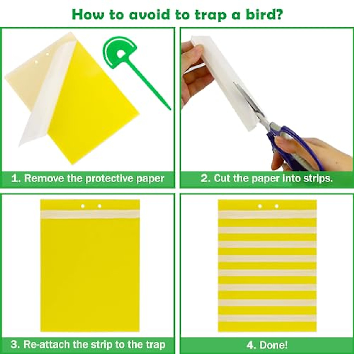 60 Sheets Sticky Fly Traps, Dual-Sided, for Flying Insect, Indoor and Outdoor, 8x6 Inch, Yellow