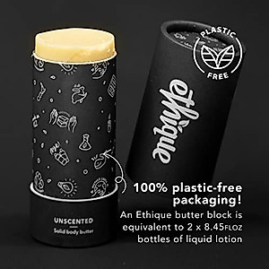 Ethique Nourishing Unscented Butter Block - Moisturizing Tube - Plastic-Free, Vegan, Cruelty-Free, Eco-Friendly, 3.53 oz (Pack of 1)
