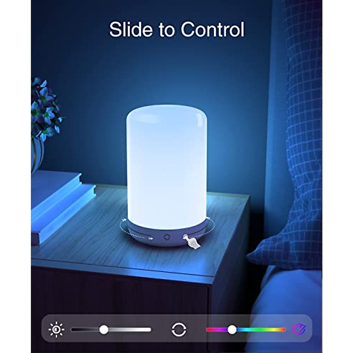 Beantech Smart Lamp, WiFi Smart Desk Lamp Compatible with Alexa & Google Assistant for Voice Control, Ideal for Bedside Lamp or Table Lamp, Multi-Color, Dimmable, Smart LED Lamp, (Packaging May Vary)
