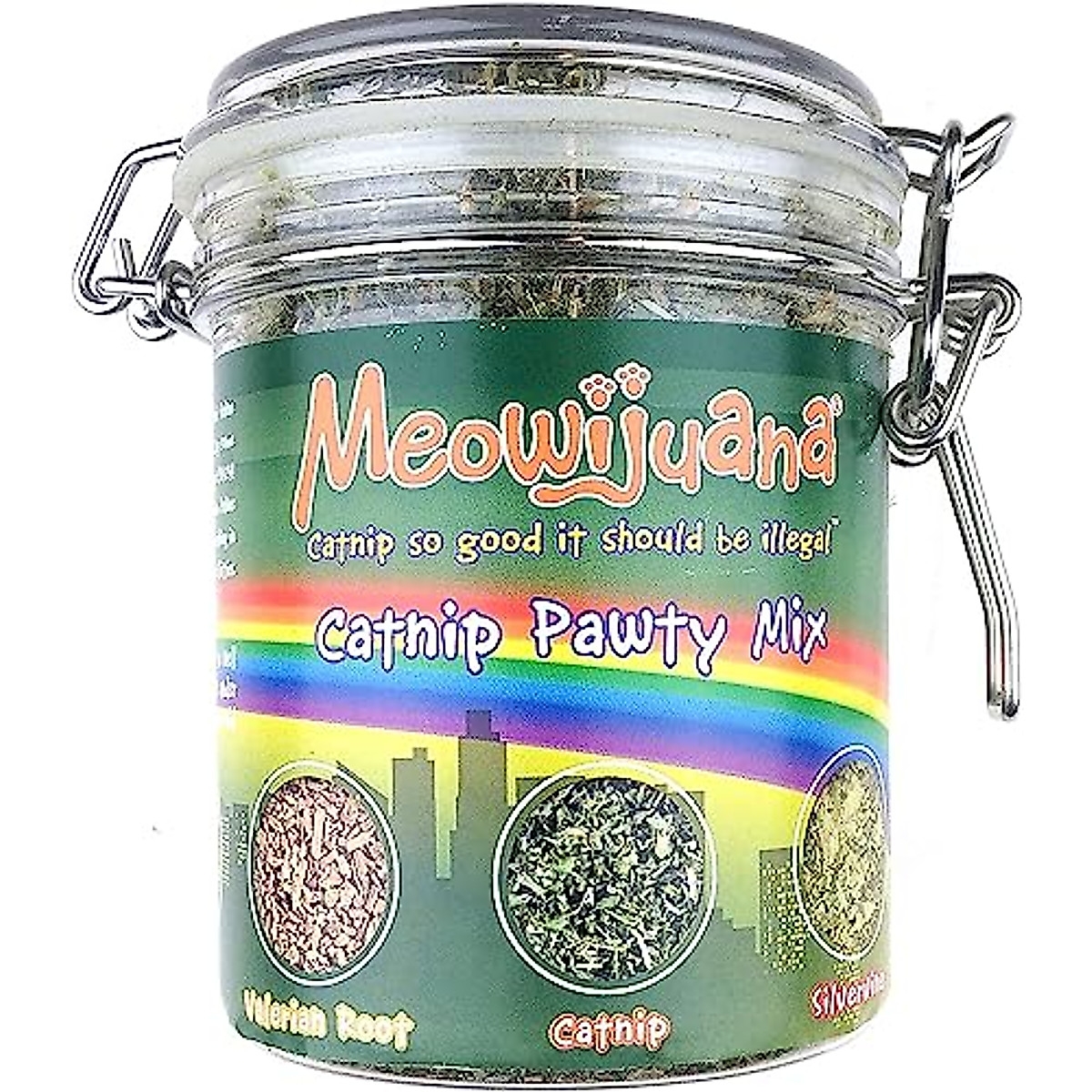 Meowijuana | Catnip Pawty Mix | Organic | Dried Premium 7 Herb Blend | High Potency | Perfect for Cat Toys | Grown in The USA | Feline and Cat Lover Approved