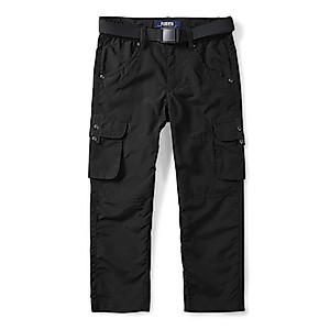 OCHENTA Boy's Hiking Pants, Kids Youth Quick Dry Outdoor Camping Fishing Cargo Trousers Black 130-6Y