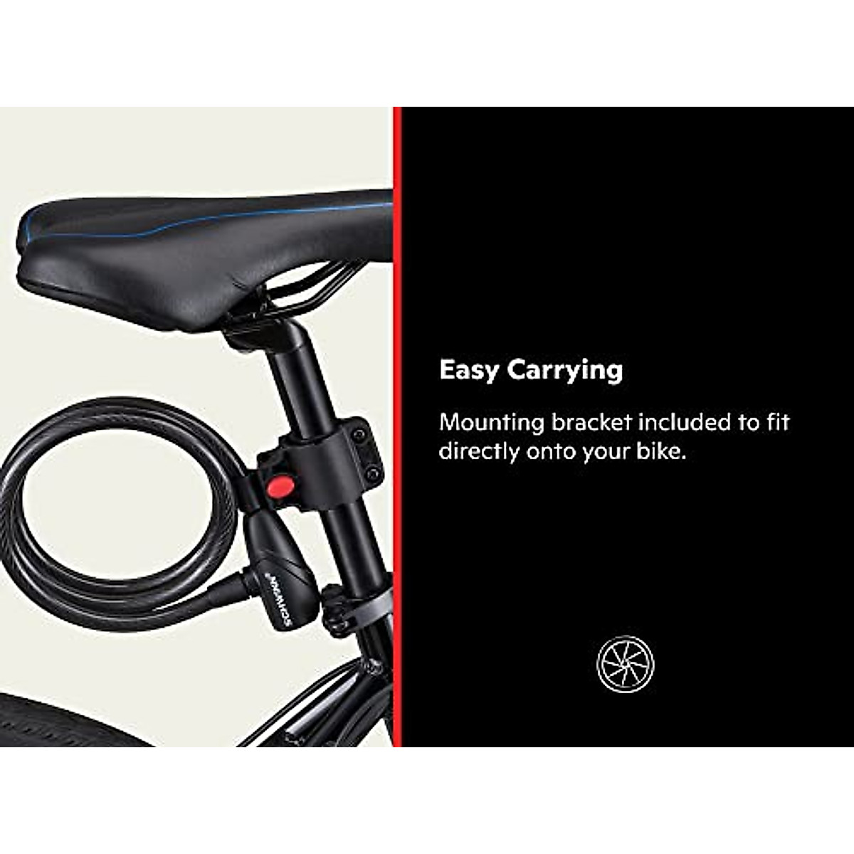 Schwinn Anti Theft Bike Lock, Security Level 1, Key Lock, 4 Foot , Black