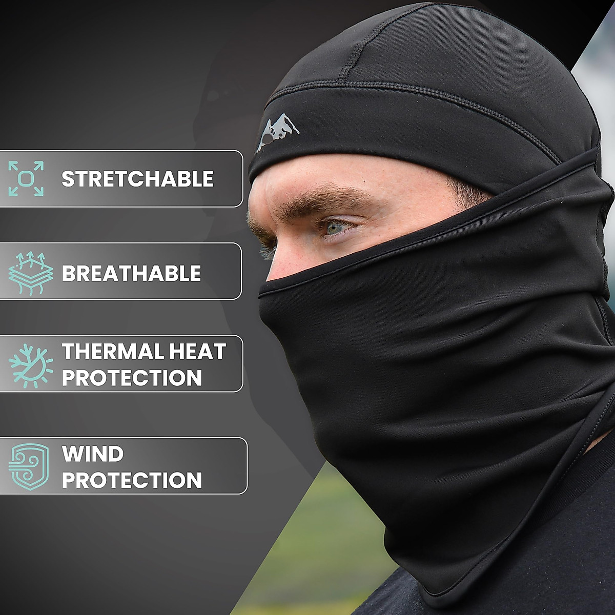 Mountain Made Balaclava Thermal Polyester Fleece Face Mask, Black, One Size