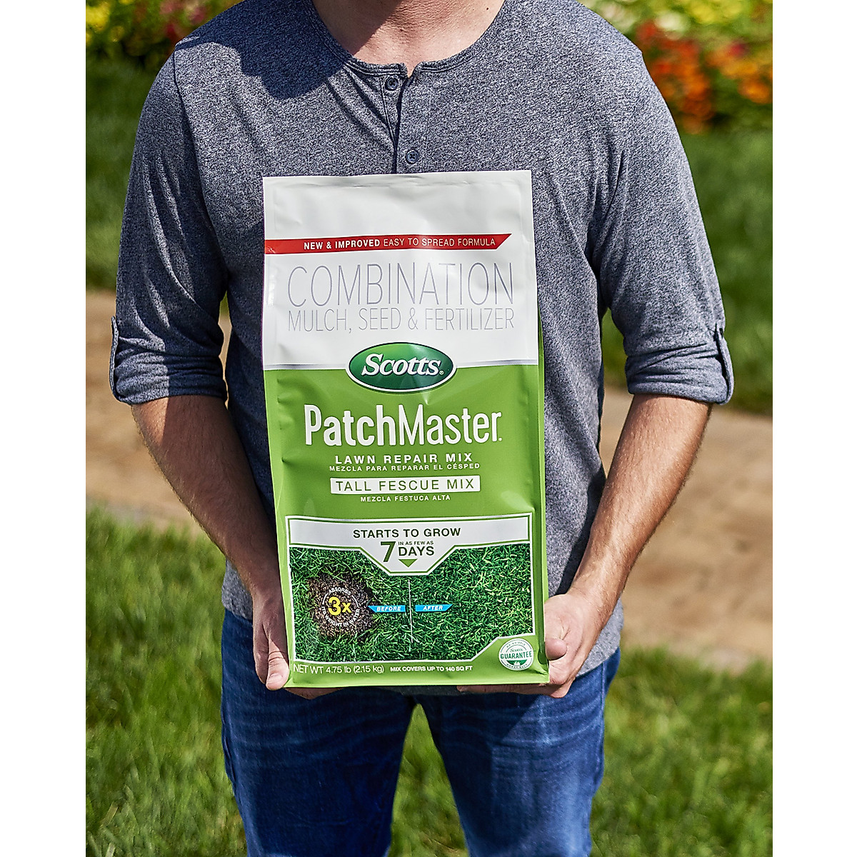 Scotts PatchMaster Lawn Repair Mix Tall Fescue Mix, Combination Grass Seed, Fertilizer, and Mulch, 4.75 lbs.