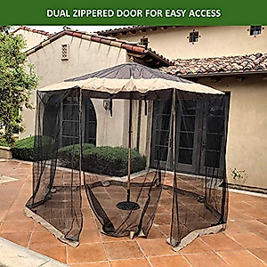 Formosa Covers Patio Umbrella Mosquito Screen Netting fit 9ft to 11ft Market or Hanging Cantilever Umbrellas