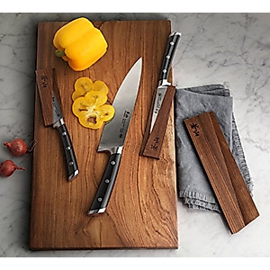 Cangshan TS Series 1020854 Swedish 14C28N Steel Forged 3-Piece Starter Knife Set with Wood Sheaths