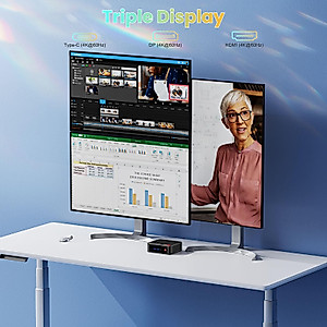 Beelink Mini PC, AMD Ryzen 5 5560U(6C/12T, Up to 4.0GHz), 16GB DDR4 RAM 500GB NVMe SSD, SER5 Mini Computers Support 4K@60Hz Triple Display WiFi6/BT5.2/DP1.4/HDMI2.0/USB3.2 Gaming/Office/Home