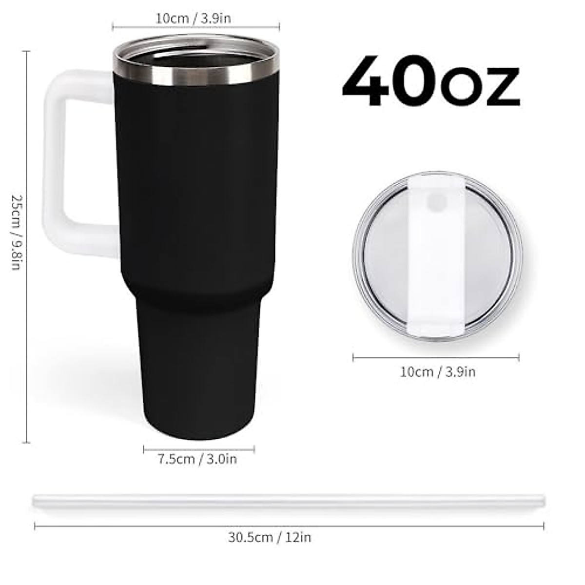 Jamaican Flag 40OZ Tumbler Stainless Steel Travel Mug Water Bottle Car Cup Tea Cups with Lid White-style