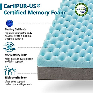 WATANIYA PET Memory Foam Large Dog Bed, Orthopedic Dog Crate Bed with Cooling Gel Foam, Waterproof Liner and Washable Cover, Joint Relief Pet Sleeping Bed for Medium Large Dogs