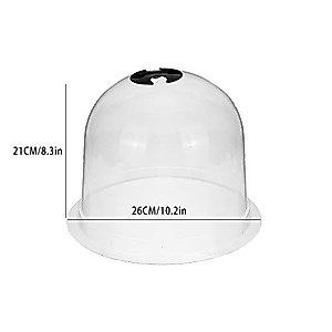 KiaoTime Pack of 10 Reuseable 10" Plastic Greenhouse Garden Bell Cover Germination Cover Frost Guard Freeze Protection Dome with Bonus 30 Metal Stakes+10 Tags