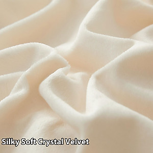 LIFEREVO Pom Poms Velvet Bed Body Pillow Cover, Long Soft Fuzzy Body Pillow Pillowcase 20x54, Cute Fringe Microfiber Body Pillow Case with Zipper, Luxury Decorative Plush Body Pillow Protector, Beige