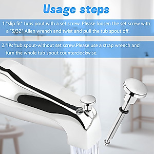 Nkiy Quen Set of 4 Tub Spout Diverter Repair Kit with Electroplating Surface-Bathtub Spout with Diverter Repair Kit-Tub Faucet Repair Replacement Parts for Broken or Leaking Repairs