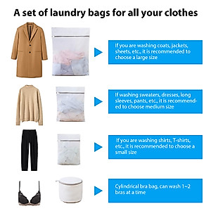 Rukinovi 4Pcs Mesh Laundry Bags,Small Fine Mesh Wash Bags for Clothes and Lingerie Wash Bag(1 Large 1 Medium 1 Small 1 Brabag) (A-1 small 1 medium 1 large)