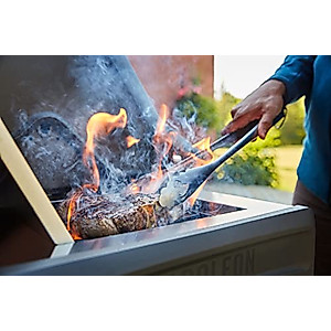 Napoleon Accessory 70033 - PRO Stainless Steel 2 Piece Toolset - Premium BBQ Grill Toolset, Cast Stainless Steel, Ergonomic Handles, Hanging Loops, Includes Tongs, Multifunctional Spatula