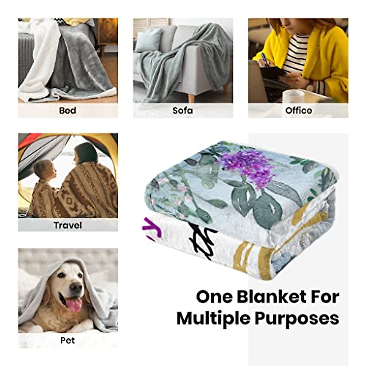 Mubpean 70th Birthday Gifts for Women - 70th Birthday Gifts Blanket - Best Gifts for 70 Year Old Woman - 70 Year Old Birthday Gifts for Woman - 70th Birthday Gift Ideas,Birthday Decor Blankets 60"x50"