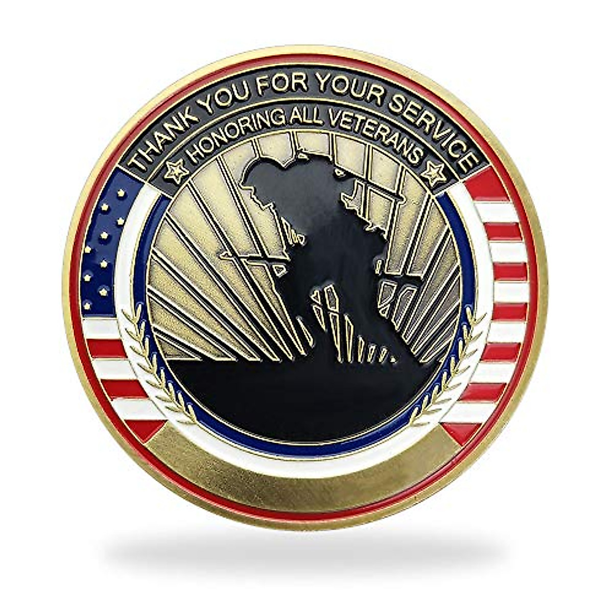 Military Challenge Coin Honoring All Veterans Thank You for Your Service