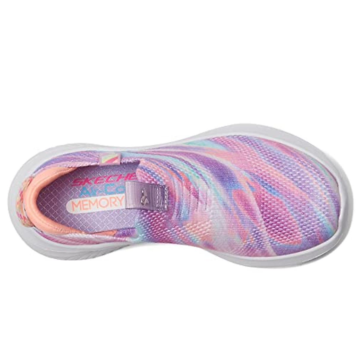 Skechers Kids Girls Ultra Flex 3.0-Color Me Sleek Sneaker, Lavender/Multi, 2 Little Kid