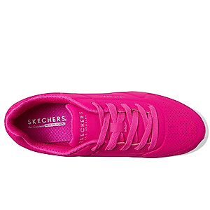 Skechers Girls Uno Ice Sneaker, Hot Pink, 2 Little Kid