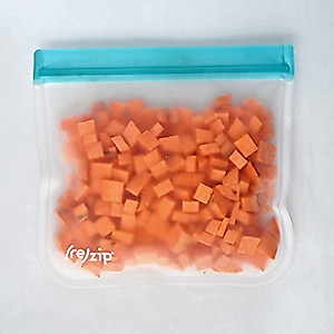 rezip 10-Pack Flat Reusable Lunch Bags | BPA-Free, Food Grade, Leakproof, Freezer and Dishwasher Safe | 10 Sandwich/Lunch Bags (3.5 Cup / 28-Ounce) | Aqua