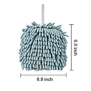 Emivery 6pcs Absorbent Chenille Hand Towel Fluffy Ball Towels with Hanging Loop Bathroom Microfiber Quick Drying Towels