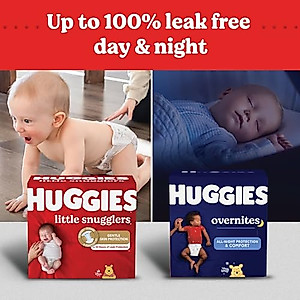 Huggies Size 1 Diapers, Little Snugglers Newborn Diapers, Size 1 (8-14 lbs), 168 Count