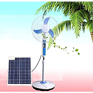Cowin Solar Fan System - Solar Energy Fan (16’’ Blade), LED Light, 15W Solar Panel, USB Port, Comes with Outlet Converter