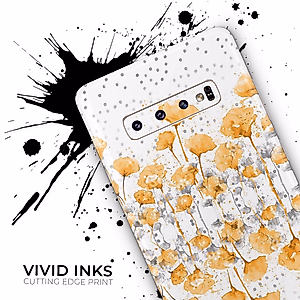 DesignSkinz Karamfila Yellow & Gray Floral V2 Protective Vinyl Decal Wrap Skin Cover Compatible with The Samsung Galaxy S20 (Screen Trim & Back Glass Skin)