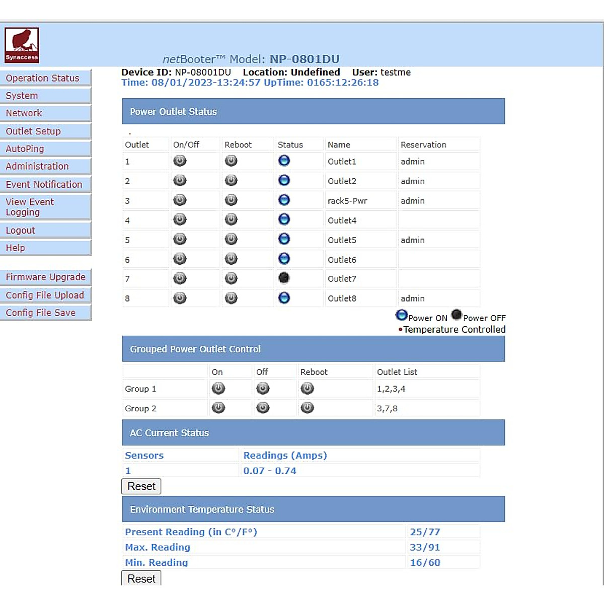 Synaccess NP-0801DU Remote Power 8 Switched PDU, TUV Listed, Designed and Supported in USA. Control Via Web, Telnet, USB Serial Port.