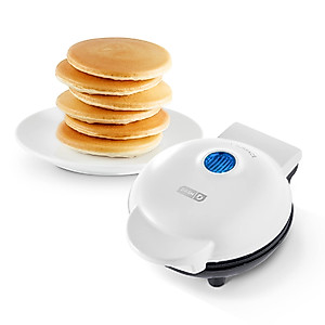 Dash DRCM200GBWH04 Mini Rice Cooker Steamer, White & Mini Maker Electric Round Griddle for Individual Pancakes, Cookies, Eggs & other on the go Breakfast, Lunch & Snacks - White