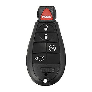 X AUTOHAUX Replacement Keyless Entry Remote Car Key Fob M3N5WY783X 433Mhz for Dodge Grand Caravan Challenger Charger for Ram 1500 2500 5 Button with Door Key