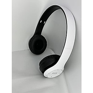 White P47 Wireless Headphones, Microphone, Sport Headphones, Headphone for TV, Sound as Sport Earphones with Mic, Noise Cancelling, Computer, Workout, Wire,