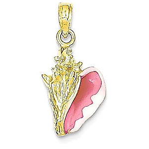 IceCarats 14K Yellow Gold Conch Shell Necklace Charm Pendant 22mm x 9mm Only
