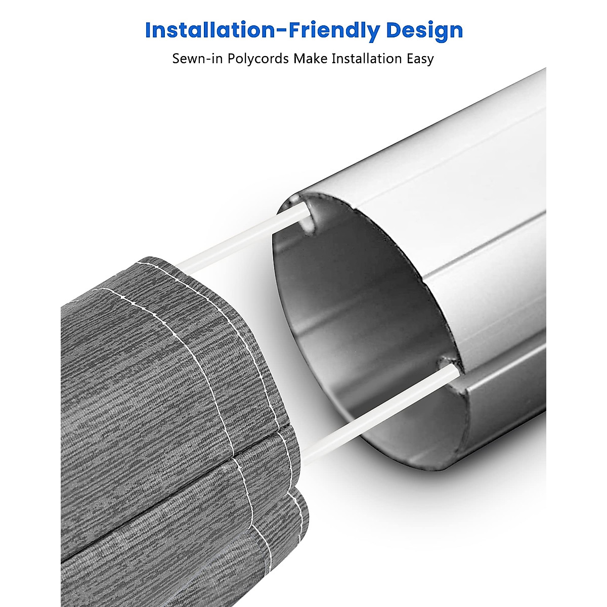 Xenjum RV Awning Fabric Replacement, 18.5oz Heavy-Duty Weatherproof Vinyl Camper Awning Replacement Universal Outdoor Canopy for RV, Trailer, and Motorhome Awnings-Black Fade- 15'(Fabric 14'2")