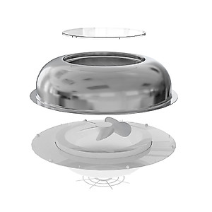 DC HOUSE Solar Powered Fan Roof Fan Vent Exhaust Fan Stainless Steel 5-inch Fan for Roof Attic RV Boats Greenhouse 12 CFM Only Exhaust Ventilation Air Current Limiting Module